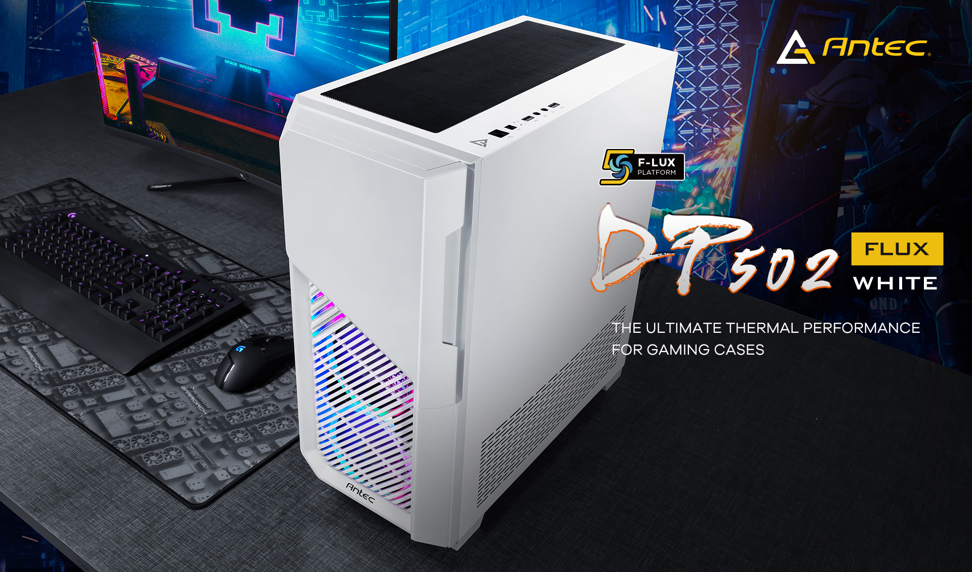 Antec Dark League DP502 FLUX White, Mid-Tower ATX Gaming Case, FLUX ...