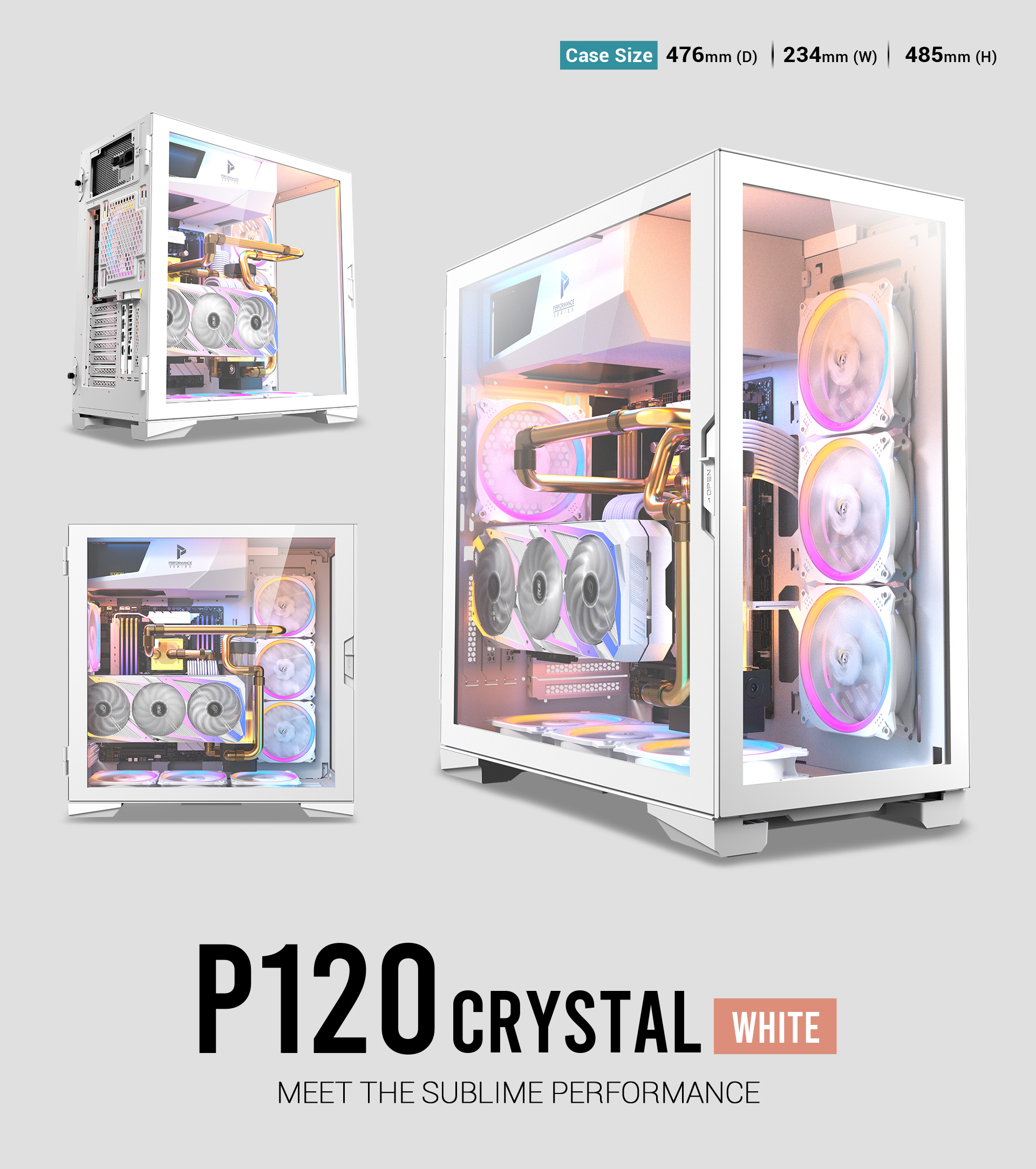 Antec Performance Series P120 Crystal White, Aluminum VGA Holder ...