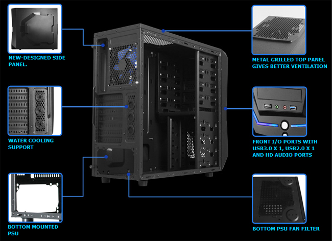 RAIDMAX Super Hurricane ATX-248BP Black Computer Case - Newegg.ca