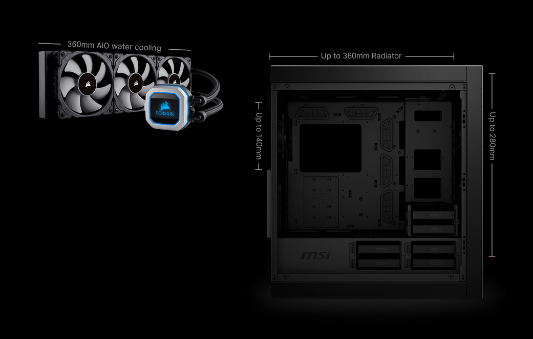 MSI MPG SEKIRA 500P Black Computer Case - Newegg.com