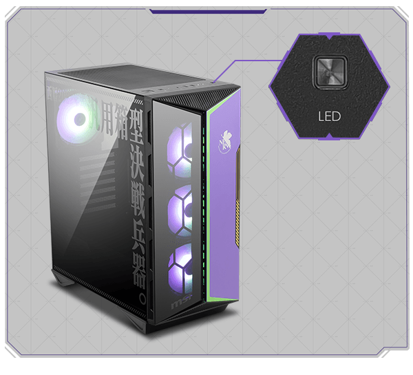 MSI MPG GUNGNIR 110R EVA e-PROJECT Black Computer Case - Newegg.com