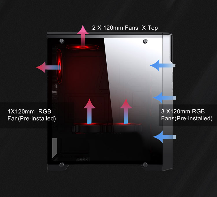 DIYPC Crystal-P3-RGB Black Dual USB3.0 Steel/ Tempered Glass ATX Mid ...