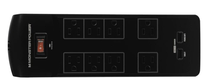 Monster 121895-00 Core Power 800 8-Outlet Surge Protector with USB ...
