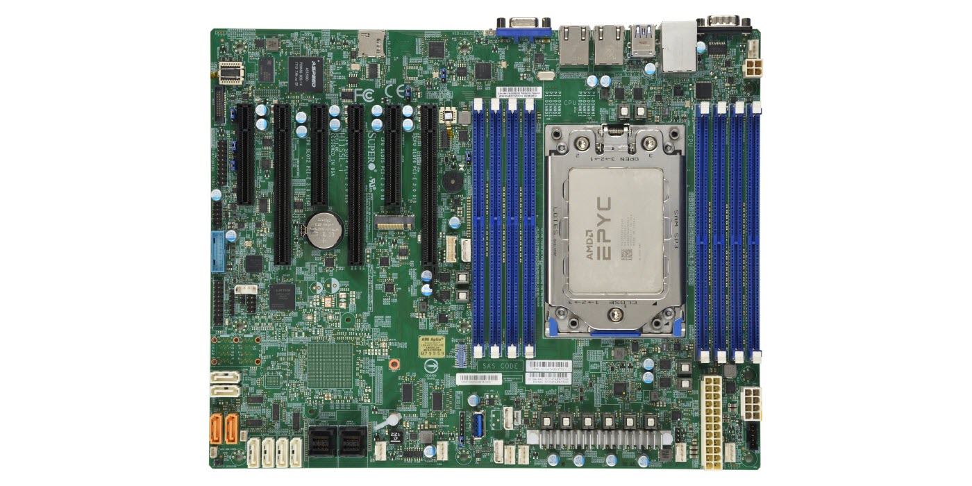NeweggBusiness - SUPERMICRO MBD-H11SSL-I Mainboard, Installed with AMD EPYC Rome 16 Cores 7302P CPU