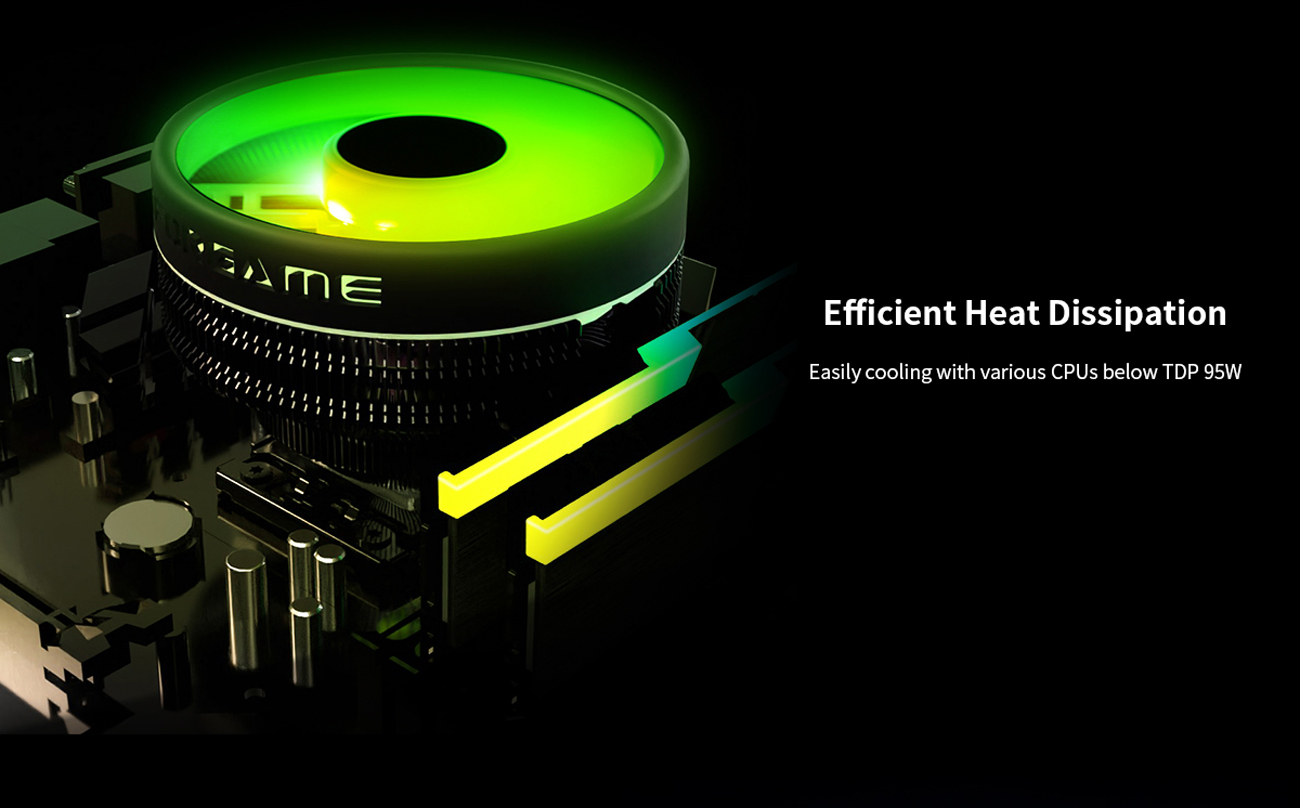 IFORGAME T300 RGB CPU Air Cooler, High Airflow Hydraulic Bearing, PWM ...