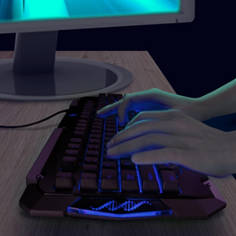 ENHANCE GX-K2 LED Gaming Keyboard with Mechanical Feel Hybrid Switches ...