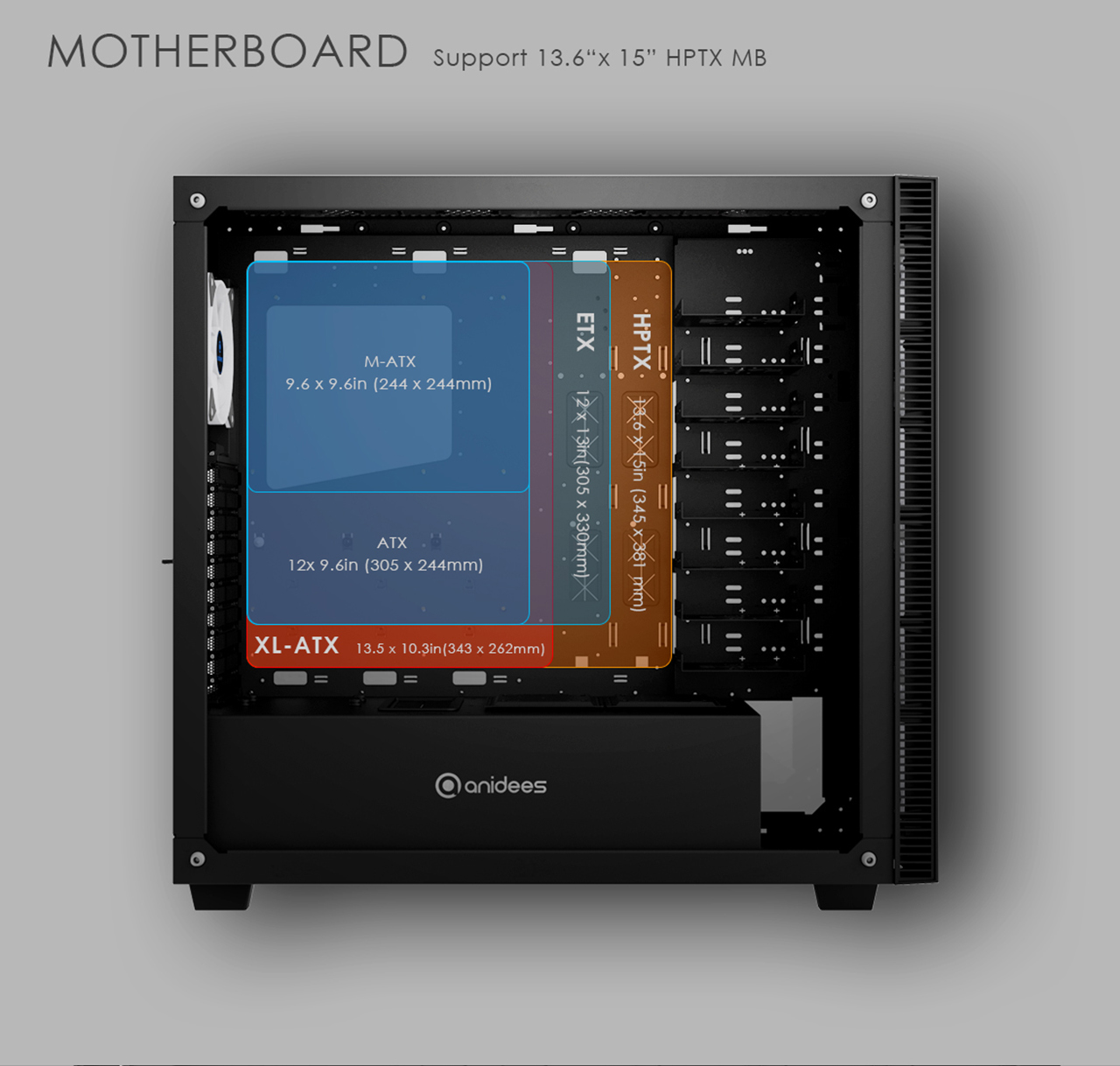 anidees AI Crystal XL Lite Version 2 Tempered Glass Full Tower XL-ATX ...