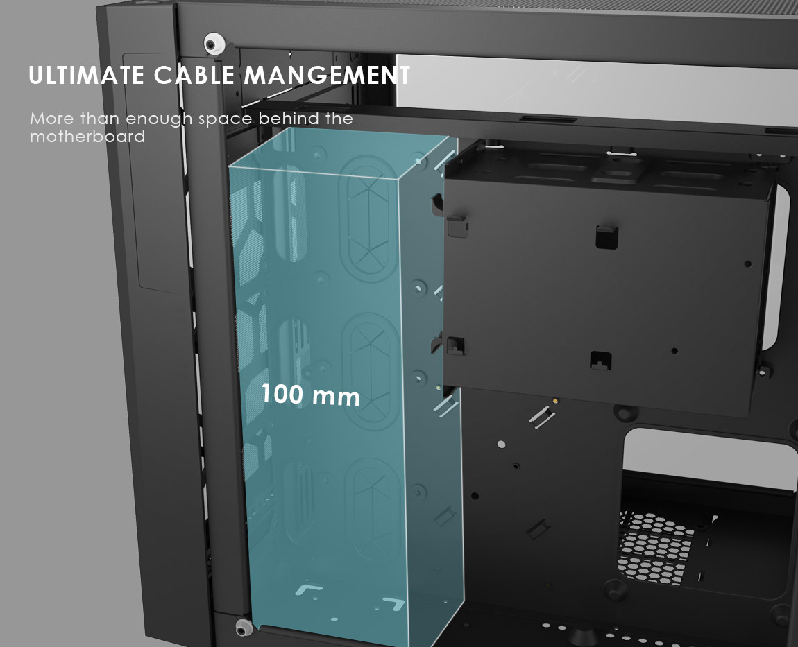 anidees AI Crystal Cube Dual Chamber Tempered Glass EATX /ATX PC Gaming ...