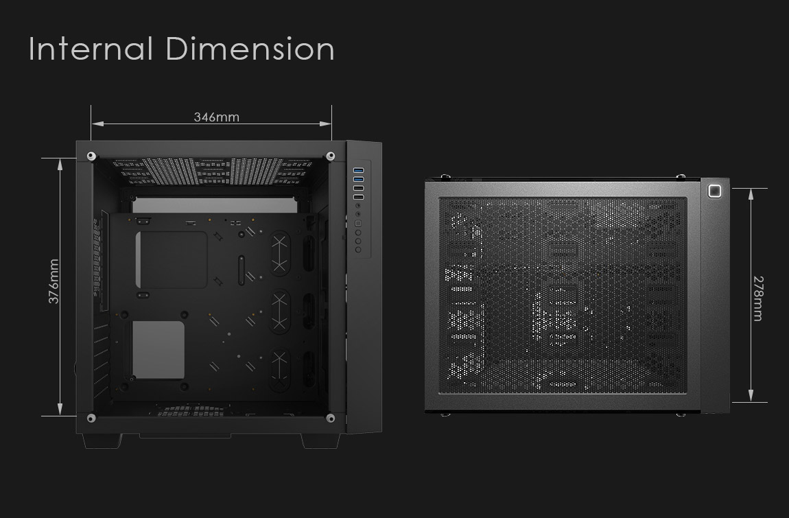 anidees AI Crystal Cube Dual Chamber Tempered Glass EATX /ATX PC Gaming ...