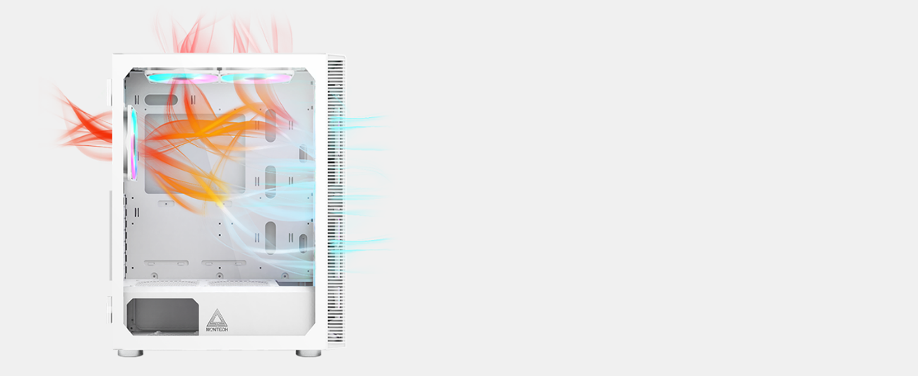 Montech X3 Mesh 6pcs, 3 x 140mm& 3 x 120mm Fixed RGB Lighting Fans (Pre ...