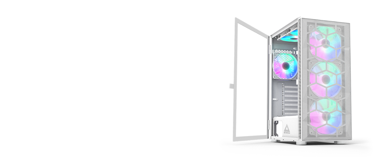 Montech X3 Mesh 6pcs, 3 x 140mm& 3 x 120mm Fixed RGB Lighting Fans (Pre ...