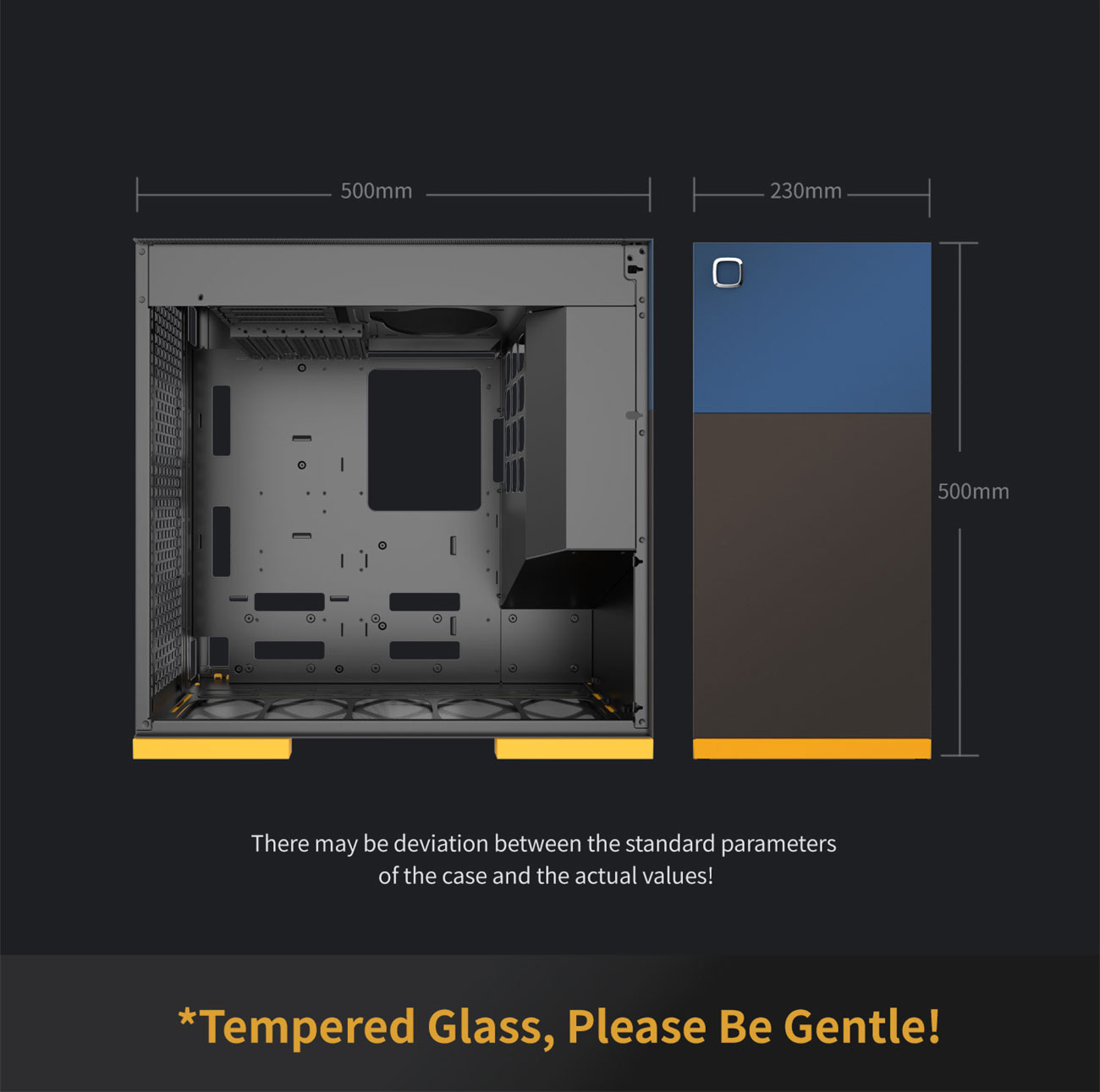 Geometric Future M8 Celluloid Mid Tower E-ATX/ATX Gaming Case, 4mm ...