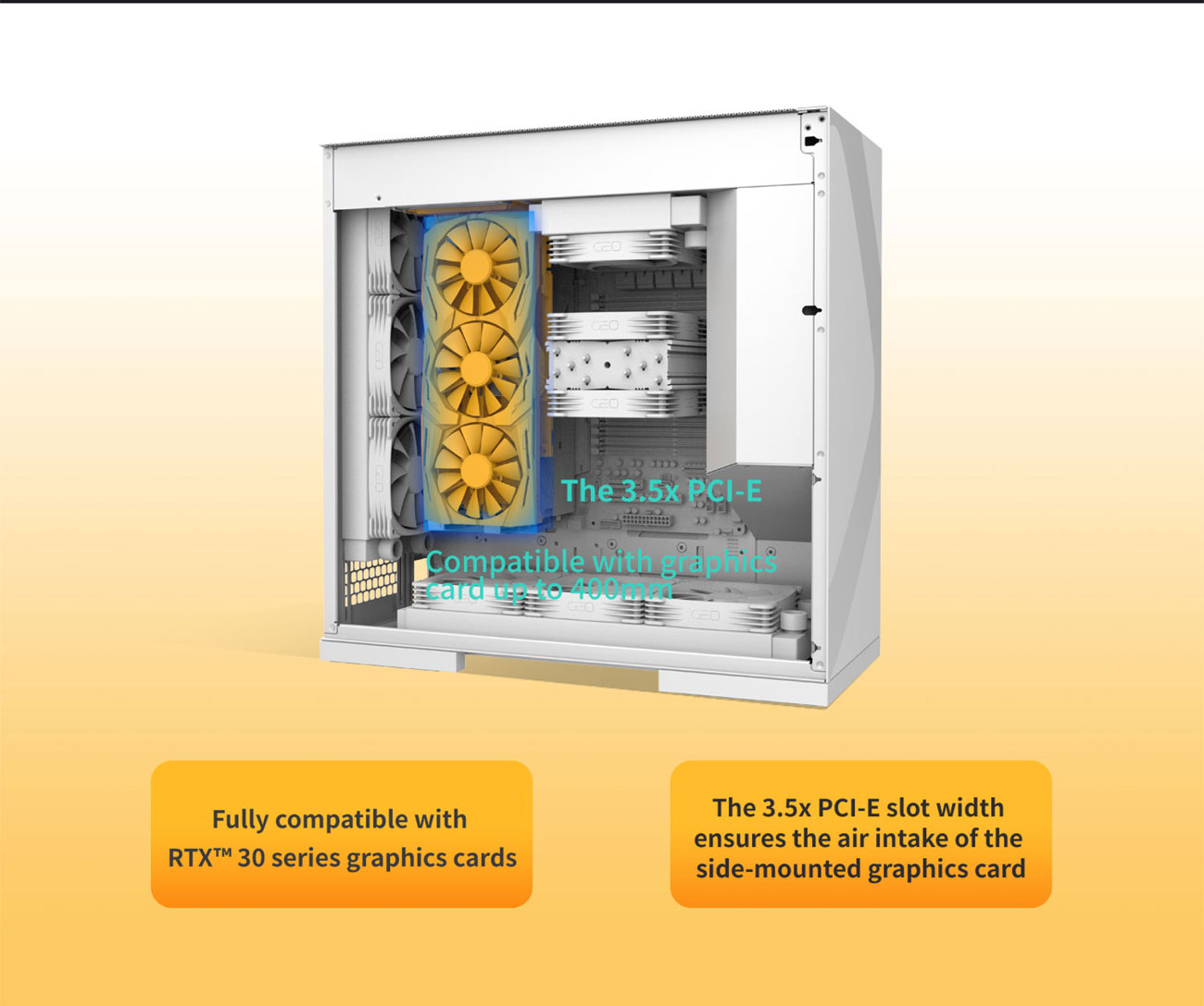 Geometric Future M8 Lohan White Mid Tower E-ATX/ATX Gaming Case, 4mm ...