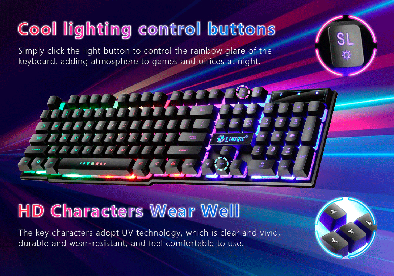 TROPRO GTX300 RGB Gaming Keyboard and Mouse Combo - Newegg.com