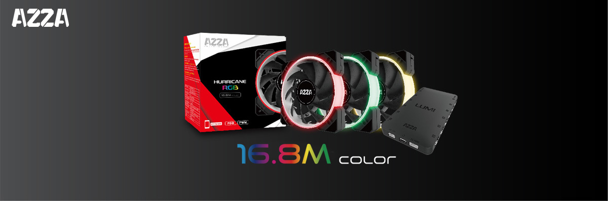 AZZA HURRICANE RGB Fan w/ Mobil app controller, FNAZ-12RGB-B-131, Black ...