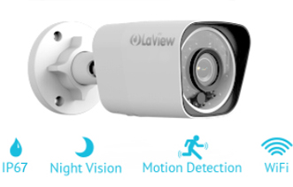 LaView LV-PWB2020-W Wi-Fi 1080P HD Camera Indoor / Outdoor Day / Night ...