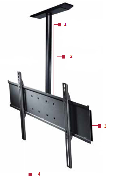 Peerless PLCM-UNL-CP 32"-75" Ceiling TV Mount LED & LCD HDTV up to VESA ...