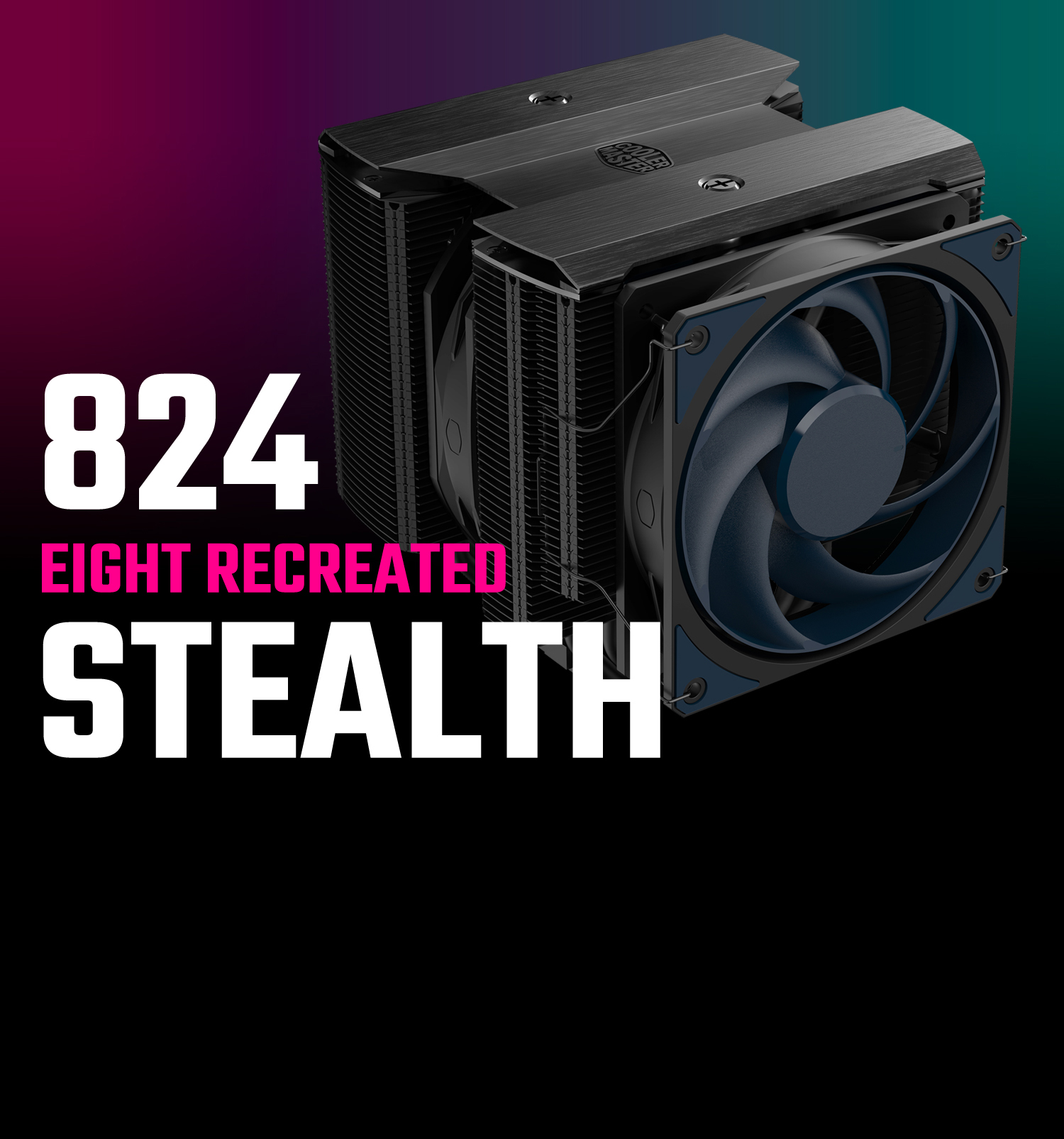 Cooler Master MasterAir MA824 Stealth Dual Tower CPU Air Cooler, 8 Heat ...