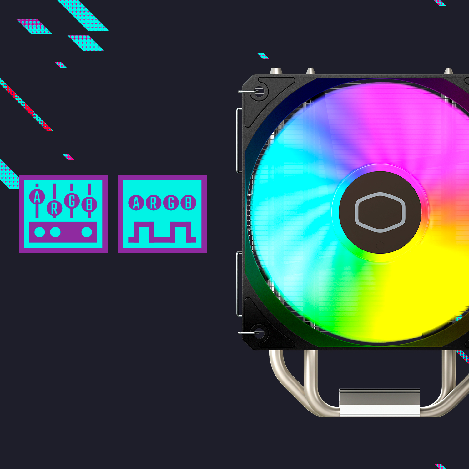 Cooler Master Hyper 212 Spectrum V3 CPU Air Cooler, ARGB Sync, 120mm ...