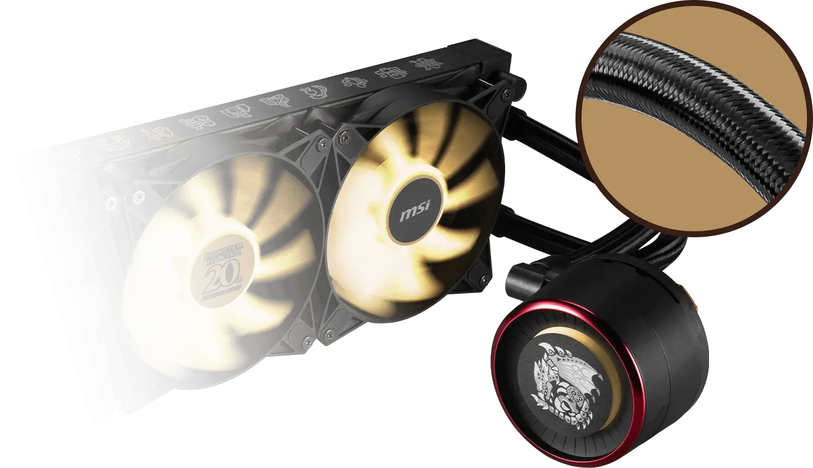 MSI MAG CORELIQUID E360 MONSTER HUNTER EDITION Liquid CPU Cooler, 360mm ...