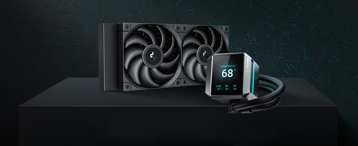 DeepCool MYSTIQUE 240 LCD Liquid Cooler 240mm 5th Gen Pump 3400RPM AIO ...