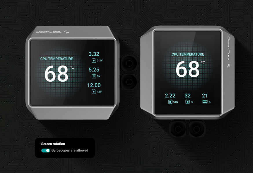 DeepCool MYSTIQUE 360 LCD Liquid Cooler 360mm 5th Gen Pump 3400RPM AIO ...