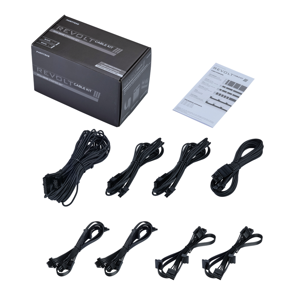Phanteks PH-CBKT-G5S_BK01 Revolt Cable Kit, PCIe Gen5 Starter Set ...