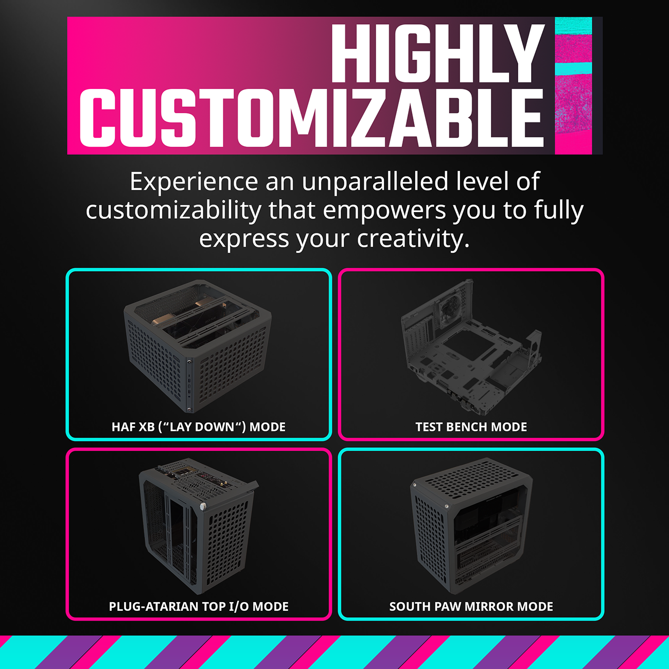 Cooler Master QUBE 500 Flatpack Black Small High Airflow Mid-Tower ATX ...