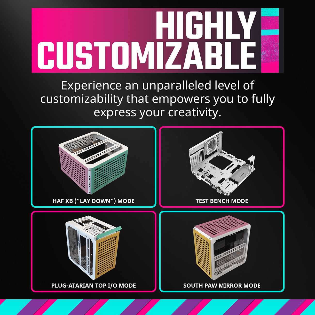 Cooler Master QUBE 500 Flatpack Macaron Small High Airflow Mid-Tower ...