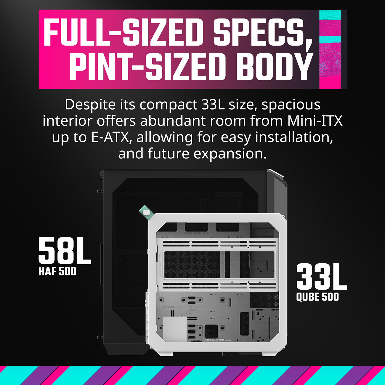 Cooler Master QUBE 500 Flatpack Macaron High Airflow Gaming ATX PC Mid ...