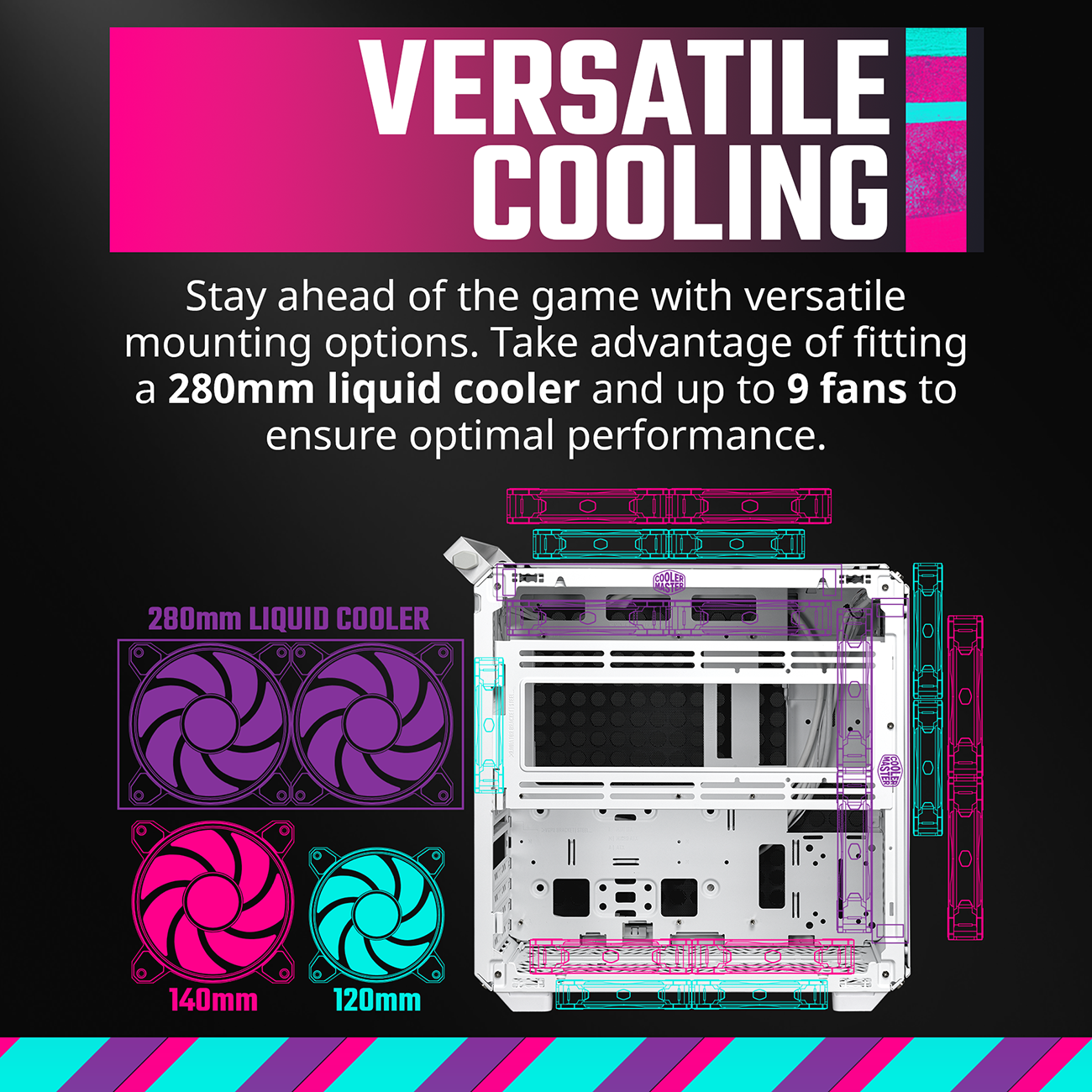 Cooler Master QUBE 500 Flatpack White High Airflow Gaming ATX PC Mid ...