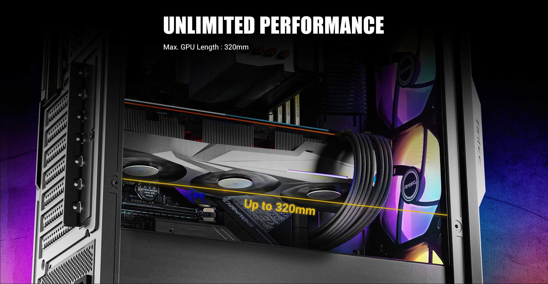 ANTEC AX Series AX61 Elite, High-Airflow Mesh Front Panel, 4 x 120mm ...