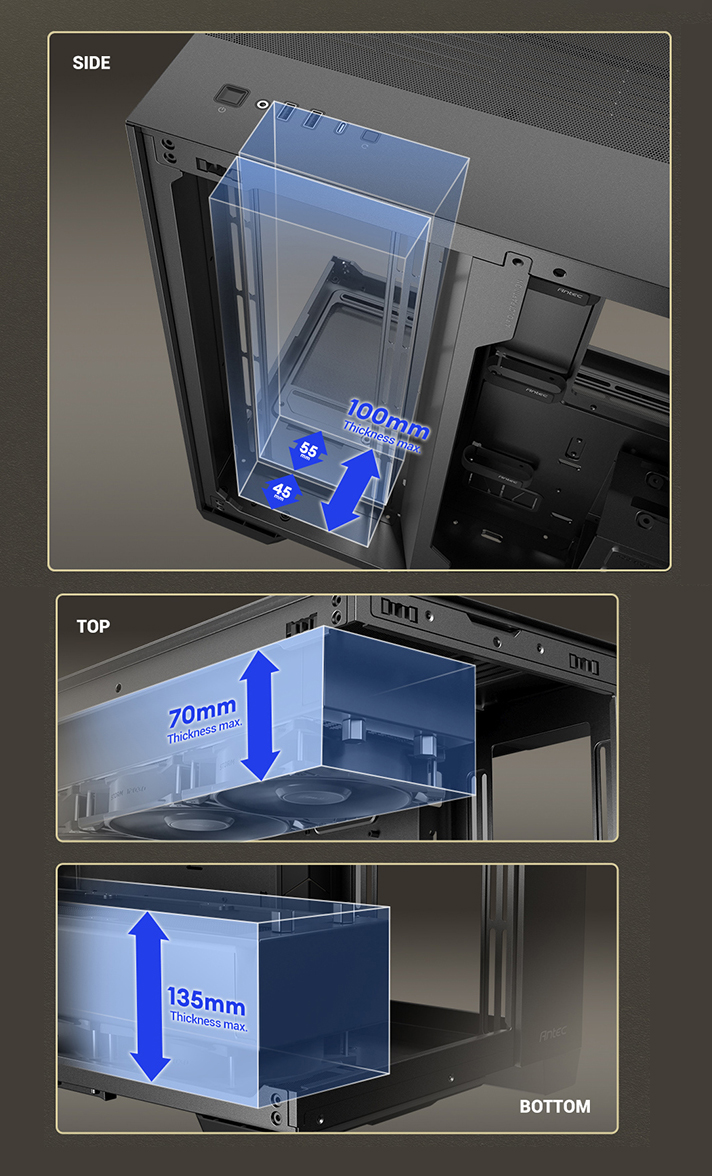 Antec C8, Fans not Included, RTX 40 Compatible, Dual-Chamber, tooless ...