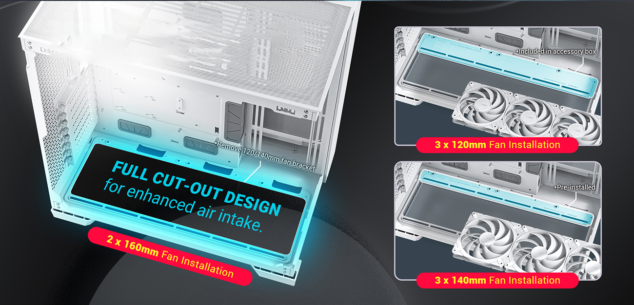 Antec C8 White, Fans not Included, RTX 40 Compatible, Dual-Chamber ...