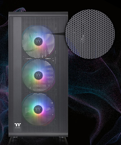 Thermaltake S200 TG Black ATX Mid Tower ARGB Tempered Glass Computer ...