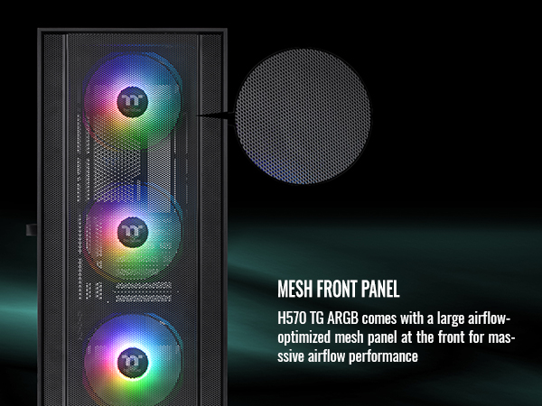 Thermaltake H570 TG Black ATX Mid Tower ARGB Tempered Glass Computer ...