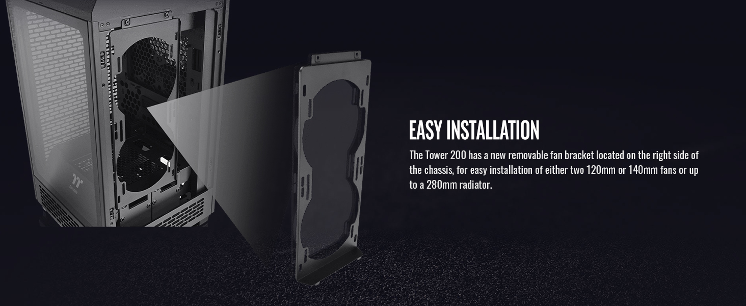 Thermaltake Tower 200 Mini-ITX Computer Case; 2x140mm Pre-installed ...