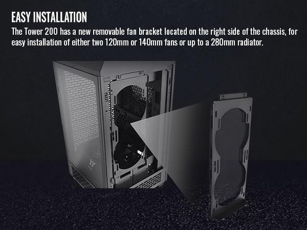 Thermaltake Tower 200 Mini-ITX Computer Case; 2x140mm Pre-installed ...