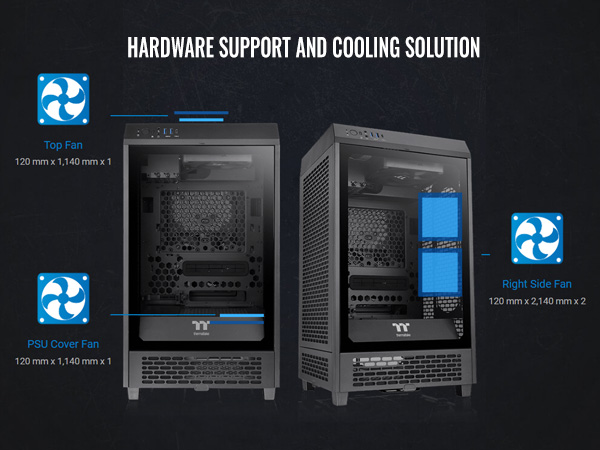 Thermaltake Tower 200 Mini-ITX Computer Case; 2x140mm Pre-installed ...