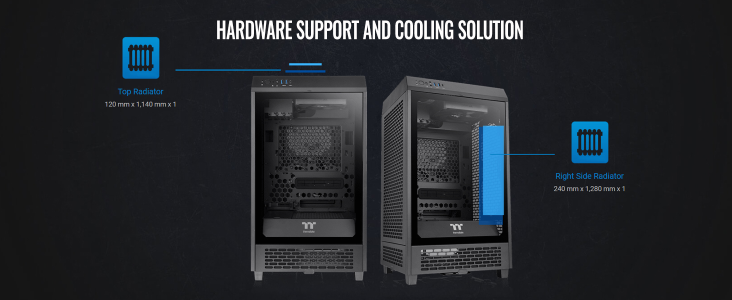 Thermaltake Tower 200 Mini-ITX Computer Case; 2x140mm Pre-installed ...