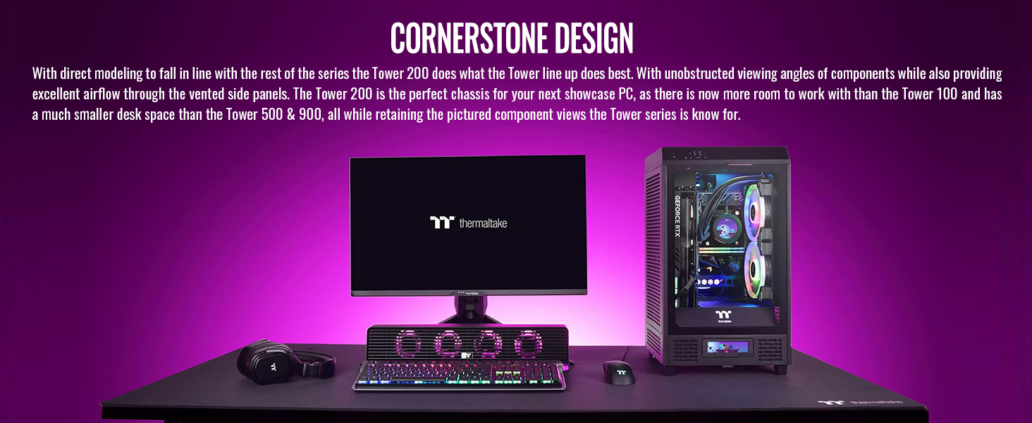 Thermaltake Tower 200 Mini-ITX Computer Case; 2x140mm Pre-installed ...