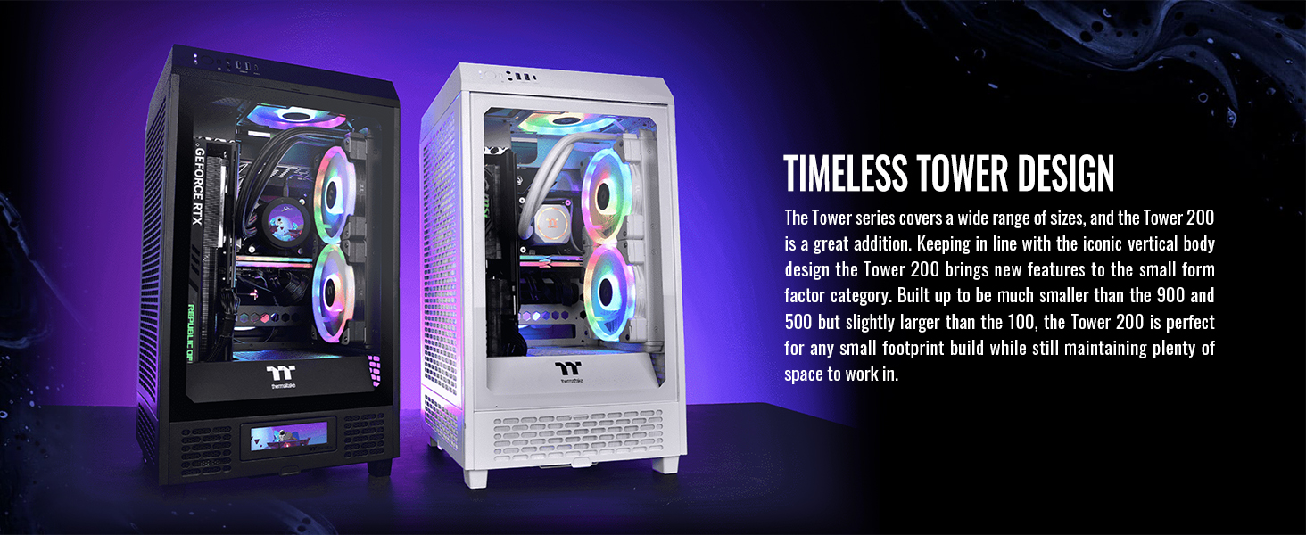 Thermaltake Tower 200 Mini-ITX Computer Case; 2x140mm Pre-installed ...