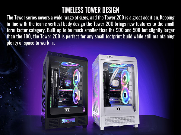 Thermaltake Tower 200 Mini-ITX Computer Case; 2x140mm Pre-installed ...