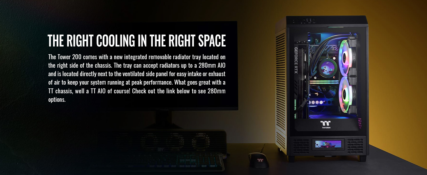 Thermaltake Tower 200 Mini-ITX Computer Case; 2x140mm Pre-installed ...