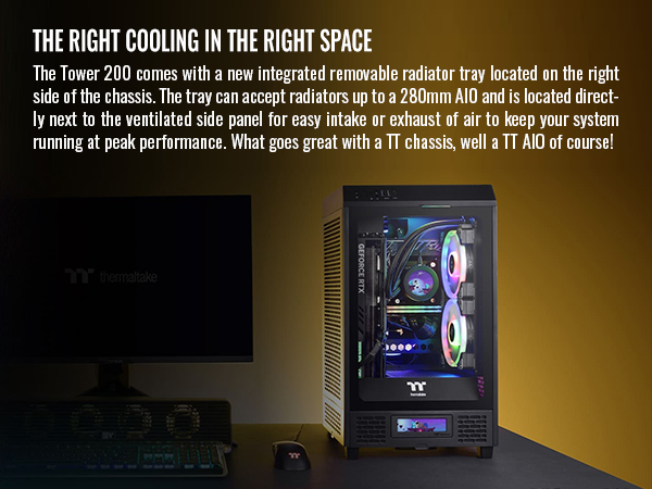 Thermaltake Tower 200 Mini-ITX Computer Case; 2x140mm Pre-installed ...