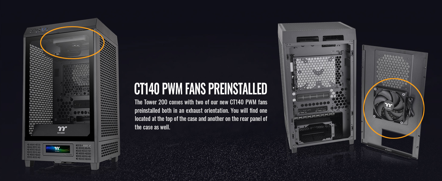 NeweggBusiness - Thermaltake Tower 200 Mini-ITX Computer Case; 2x140mm ...