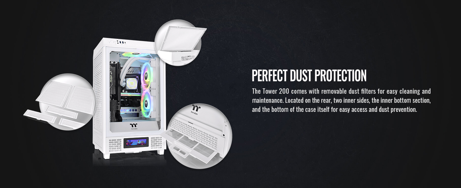 Thermaltake Tower 200 Snow Mini-ITX Computer Case; 2x140mm Pre ...