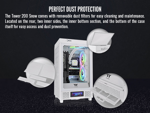 Thermaltake Tower 200 Snow Mini-ITX Computer Case; 2x140mm Pre ...