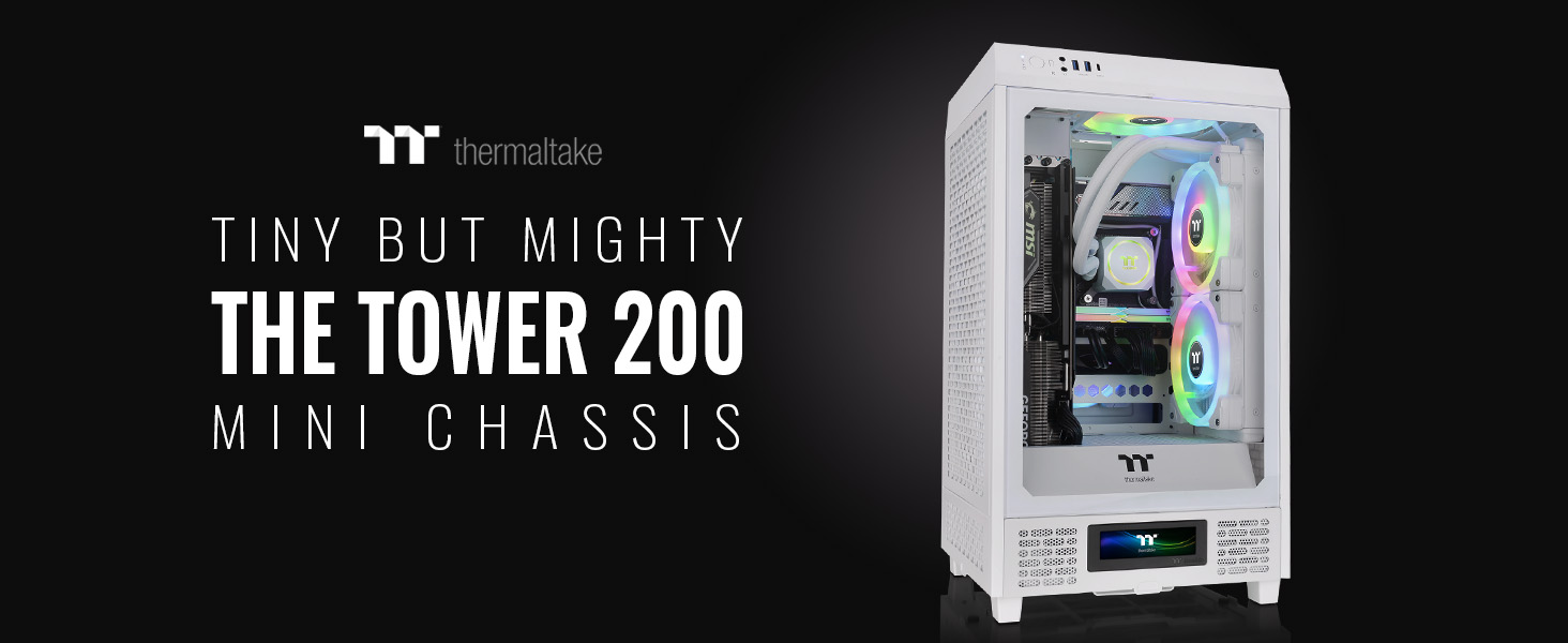 Thermaltake Tower 200 Snow Mini-ITX Computer Case; 2x140mm Pre ...