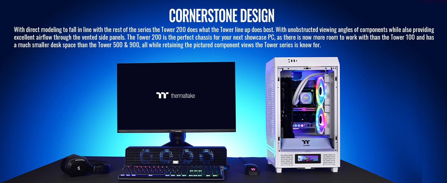 Thermaltake Tower 200 Snow Mini-ITX Computer Case; 2x140mm Pre ...